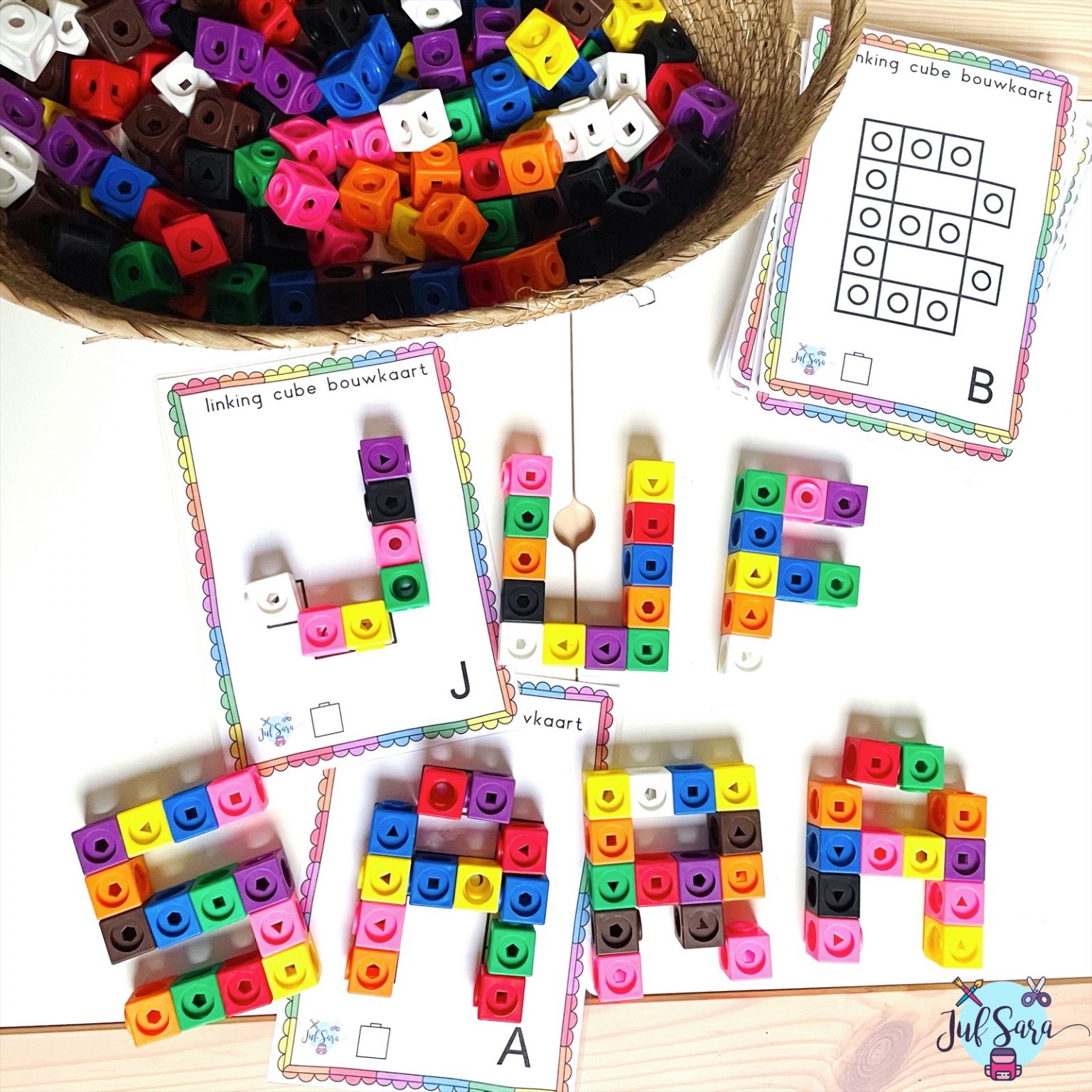 Linking cube alfabet – Juf Sara